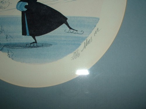 P Buckley Moss Limited Edition Signed Framed Print "Girl Ice Skating ...