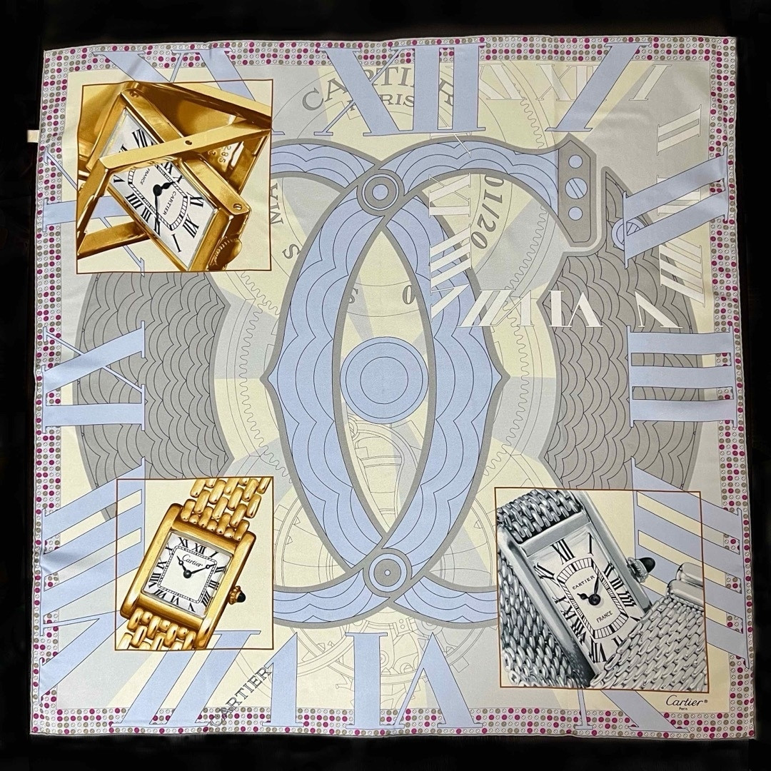 Cartier Watch Pattern Large Silk Scarf - Gem
