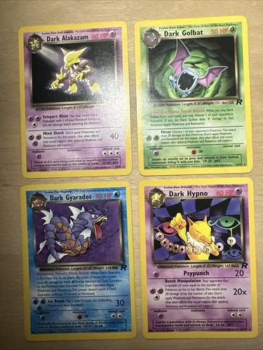 Vintage Pokemon Cards - Rare Team Rockets Lot, Alakazam, Golbat ...