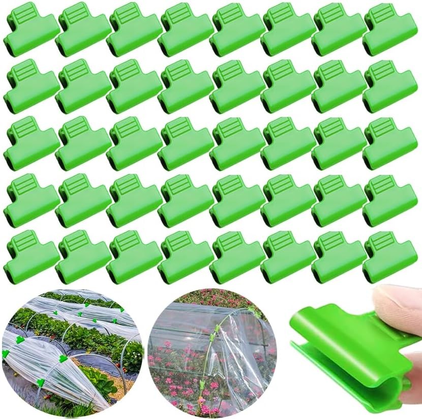 Green Pipe Clamps Stakes Greenhouse Row Cover Netting Film Garden Hoop ...