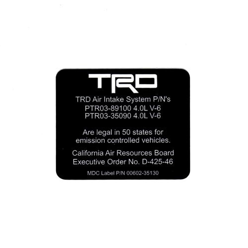 New TRD Cold Air Intake Carb Decal - 4Runner FJ Tacoma w/ 4.0L Engine ...