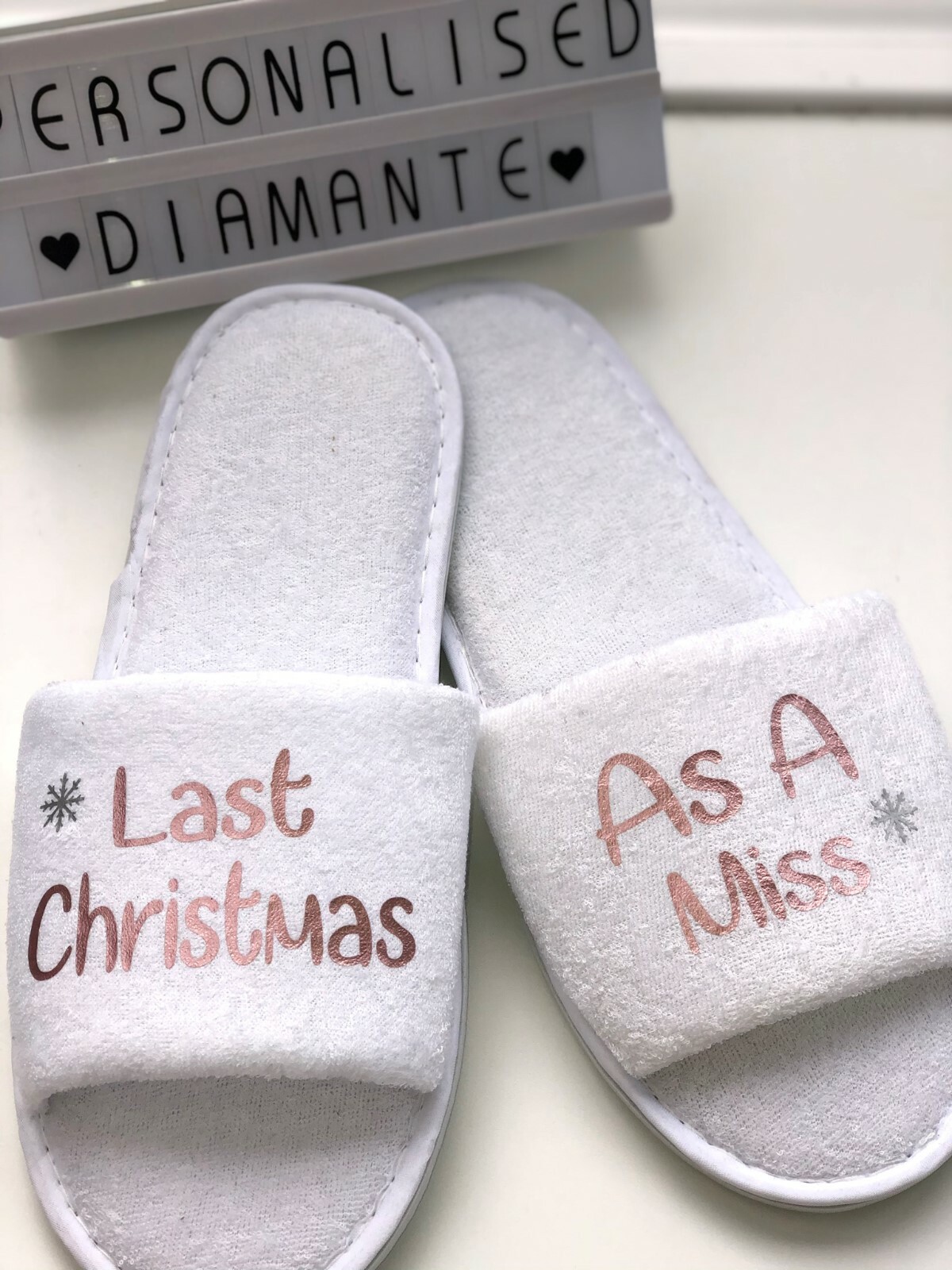 Last christmas as a Miss christmas slippers novelty spa slippers | eBay UK