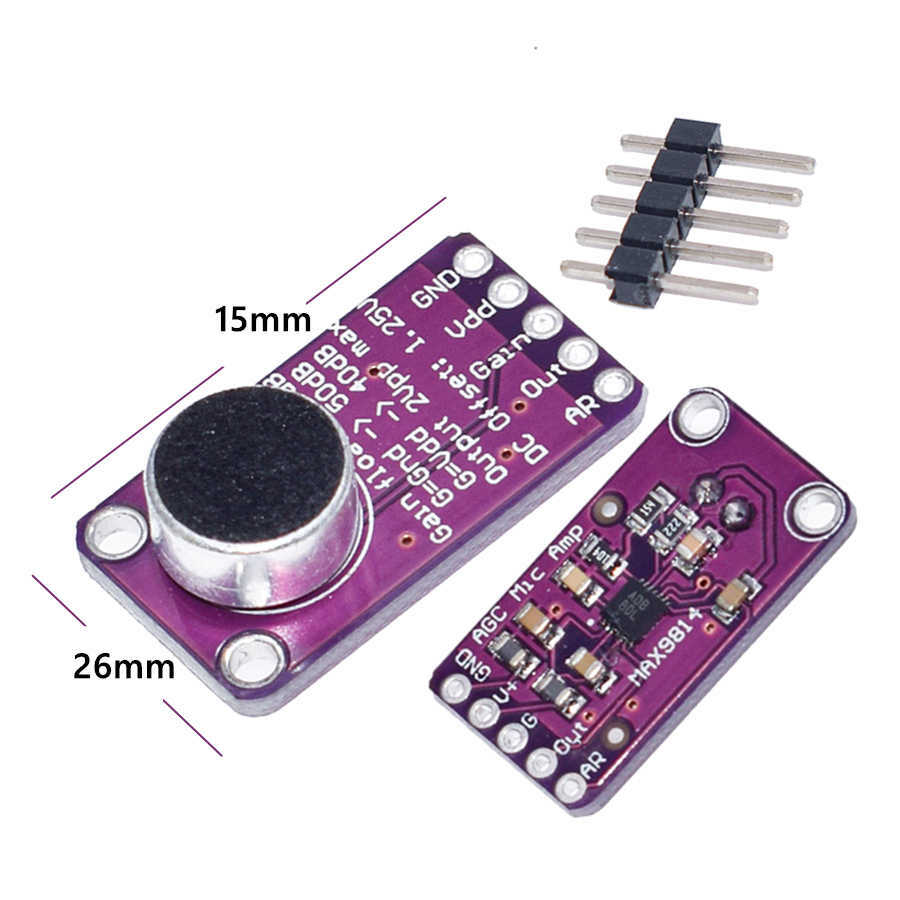 MAX9814 Electret Microphone Amplifier Module Auto Gain Control AGC for ...