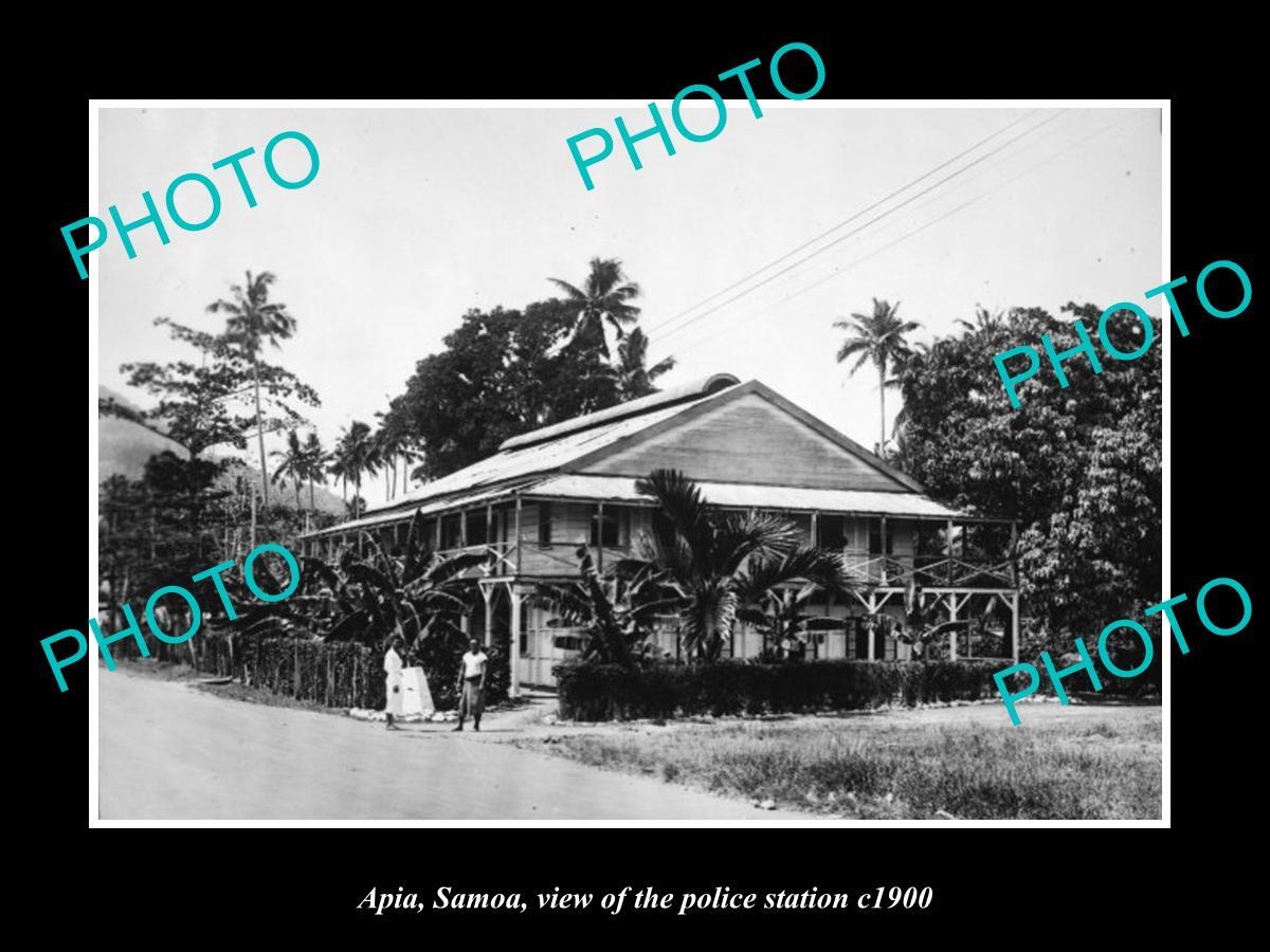 OLD LARGE HISTORIC PHOTO APIA SAMOA VIEW OF THE POLICE STATION c1900 | eBay
