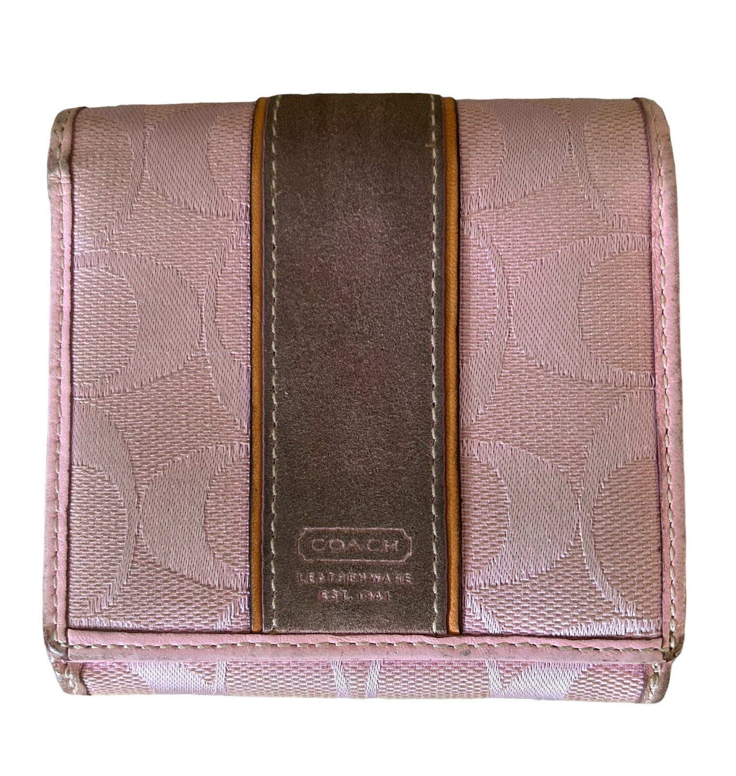 Vintage Coach Bifold Canvas and Leather Monogram Wall… - Gem