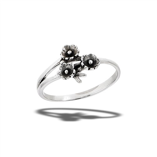 Sterling Silver Triple Flower Ring - Free Gift Packaging | eBay