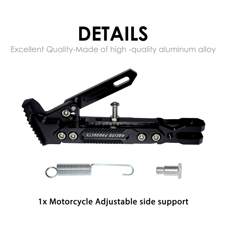 Universal Adjustable Aluminum Alloy Motorcycle Side Stands Kickstand ...