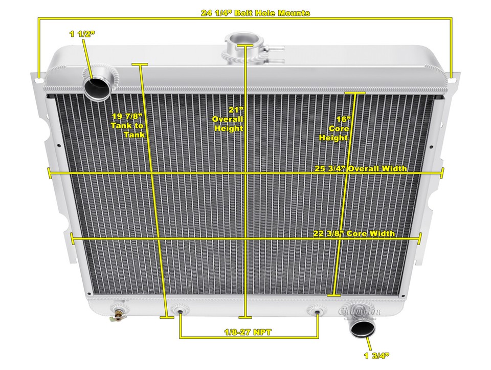 Cold Champion 4 Row Radiator,16" Fan for 1972 1973 Plymouth Roadrunner ...