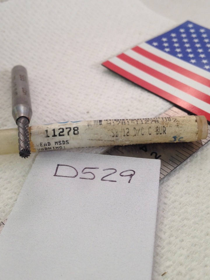 NEW FALCON / SGS 1/4" (.250) SHANK CARBIDE BURR DOUBLE CUT SB-12 END ...