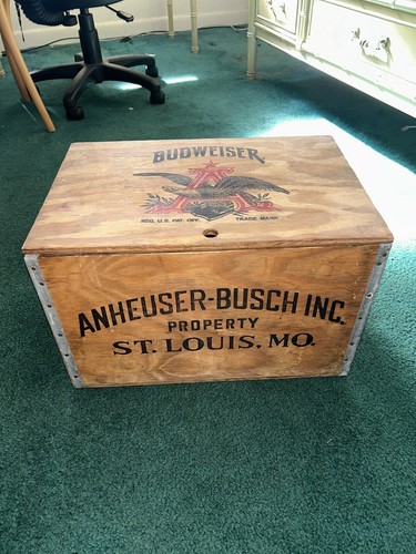 Vintage Budweiser Wooden Crate Box Centennial 1876-1976 Anheuser Busch ...