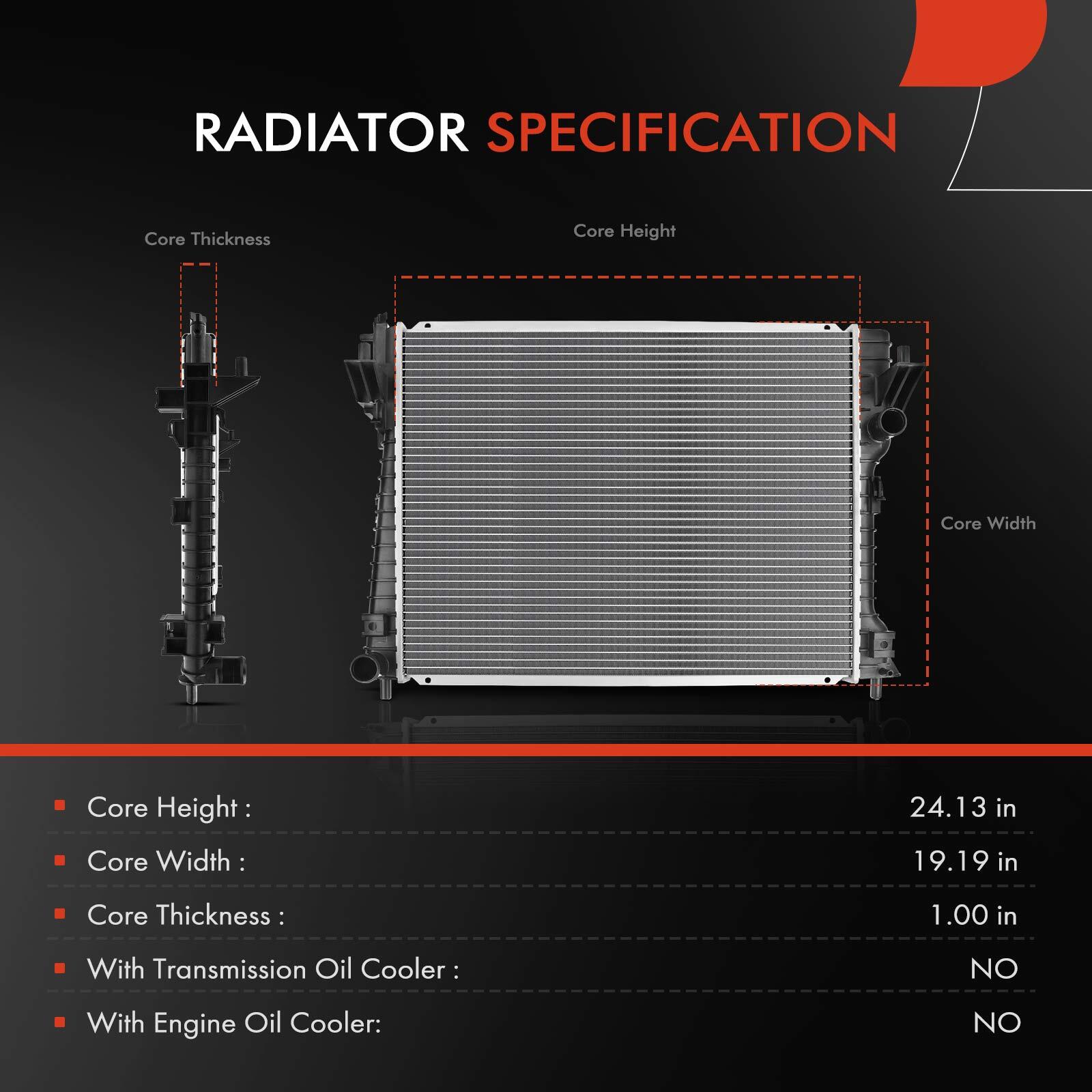 Radiator & Single Cooling Fan Assembly Kit for Ford Mustang 2011-2014 5 ...