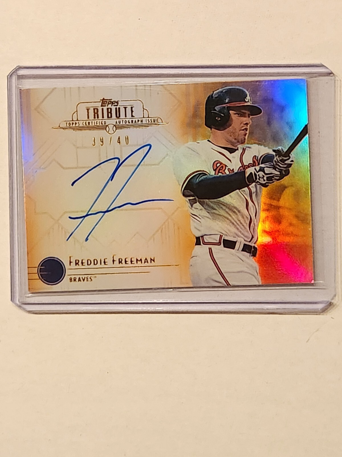 2014 Topps Tribute - Autographs Freddie Freeman #TA-FF Orange /40 (AU ...