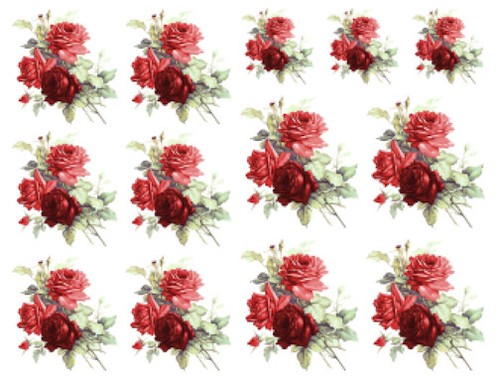 Vintage Image Victorian Shabby Red Cabbage Roses Furniture Transfer ...