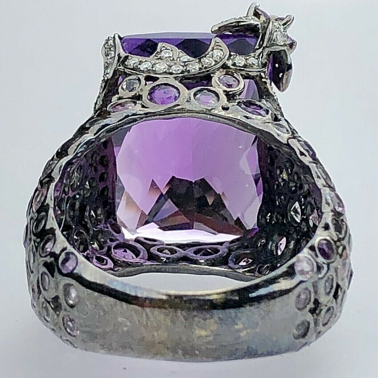 Vintage Diamond Pink Sapphire Ring Estate Fine Jewelry Pre-Owned 18K ...