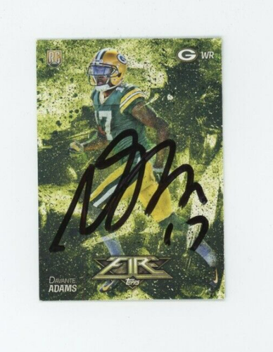 DAVANTE ADAMS AUTO Rookie 2014 Topps Fire #145 BAS COA Beckett Packers ...