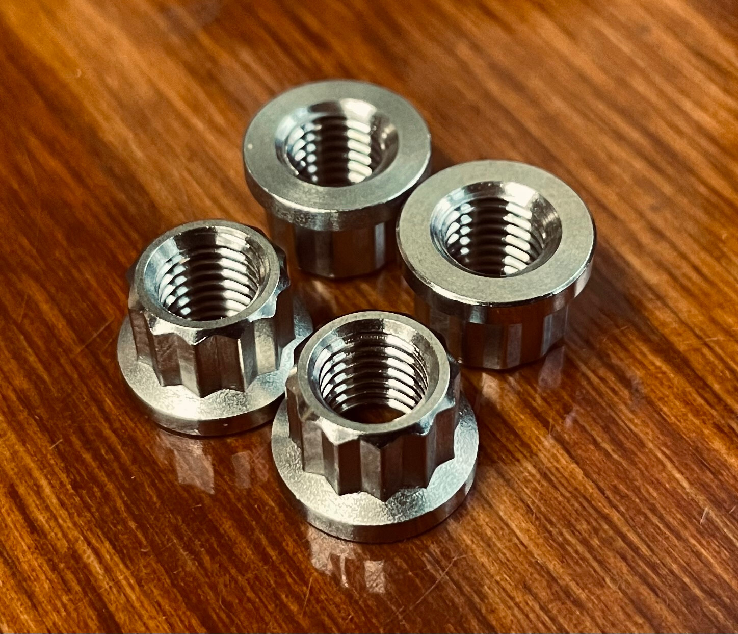 4pc Ti 1/4-28 12pt Jet Nuts Superlight Racing 6Al4V grade 5 Fine Thread ...