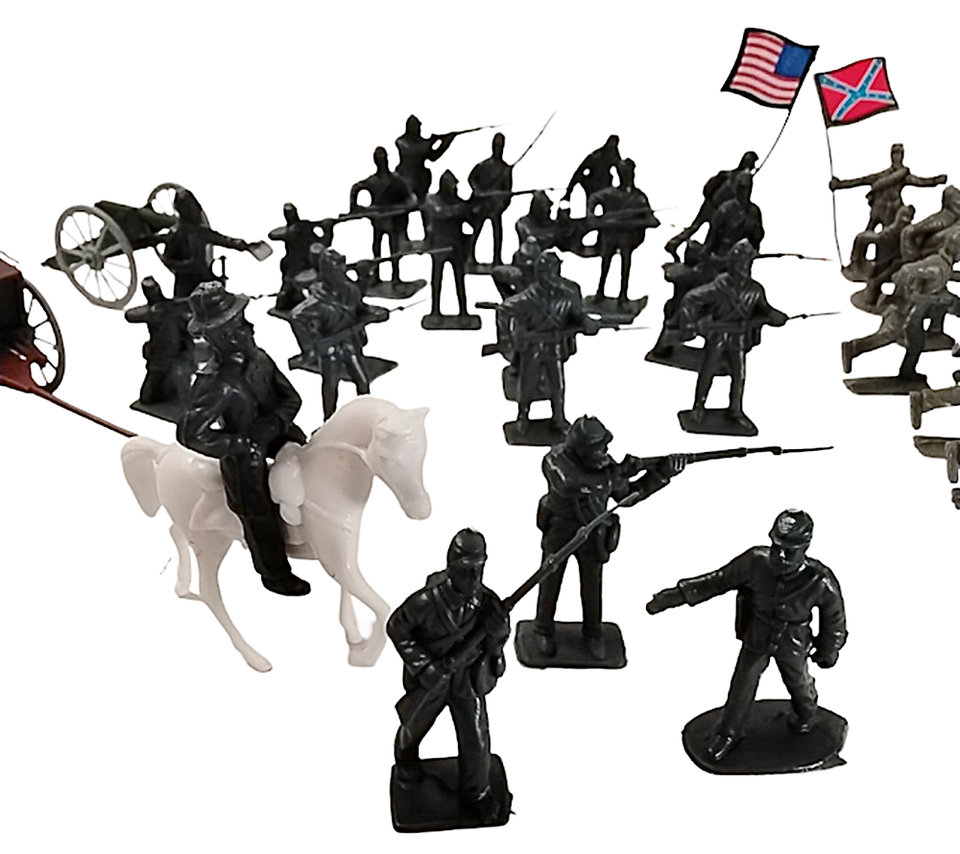 Vintage Civil War Union vs Confederate Army Men Play Set Lot of 50 ...