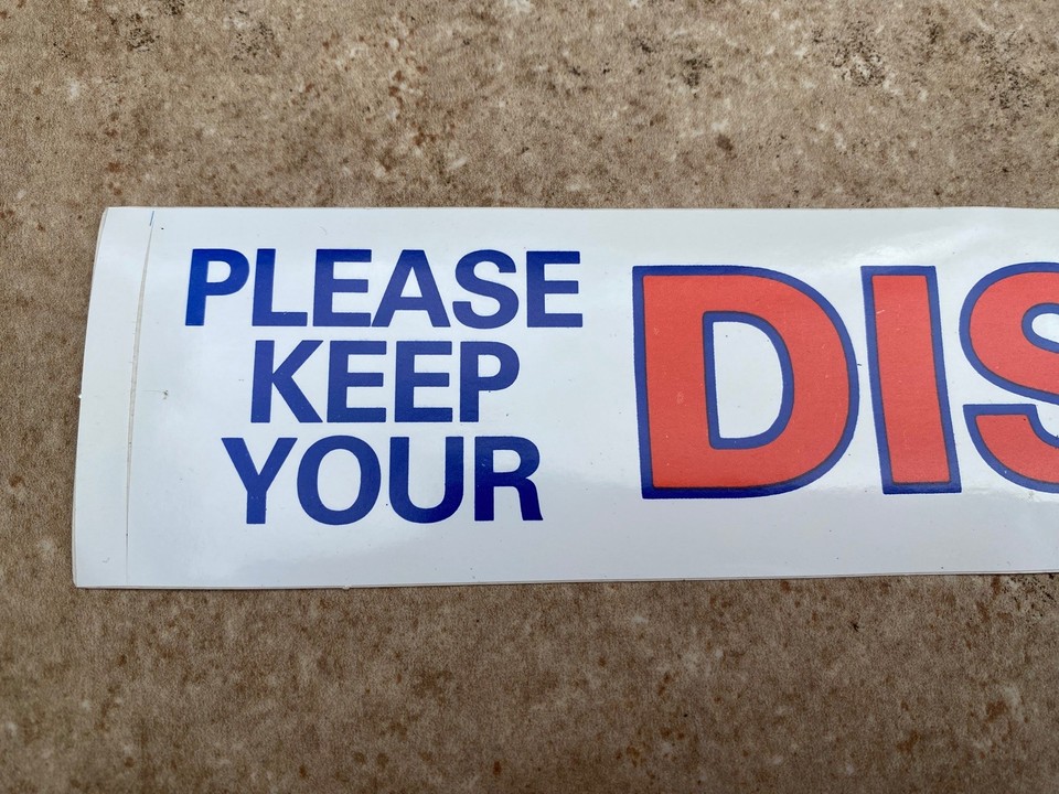 Esso Window & Bumper 'PLEASE KEEP YOUR DISTANCE' Sticker Classic Retro ...