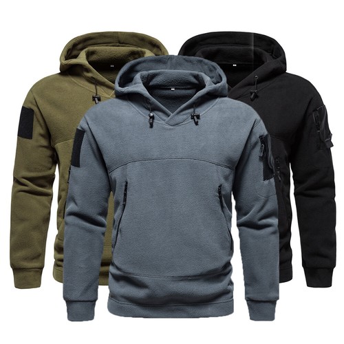 Men's Military Tactical Hoodies Autumn Winter Fleece Sweatshirt Hooded ...