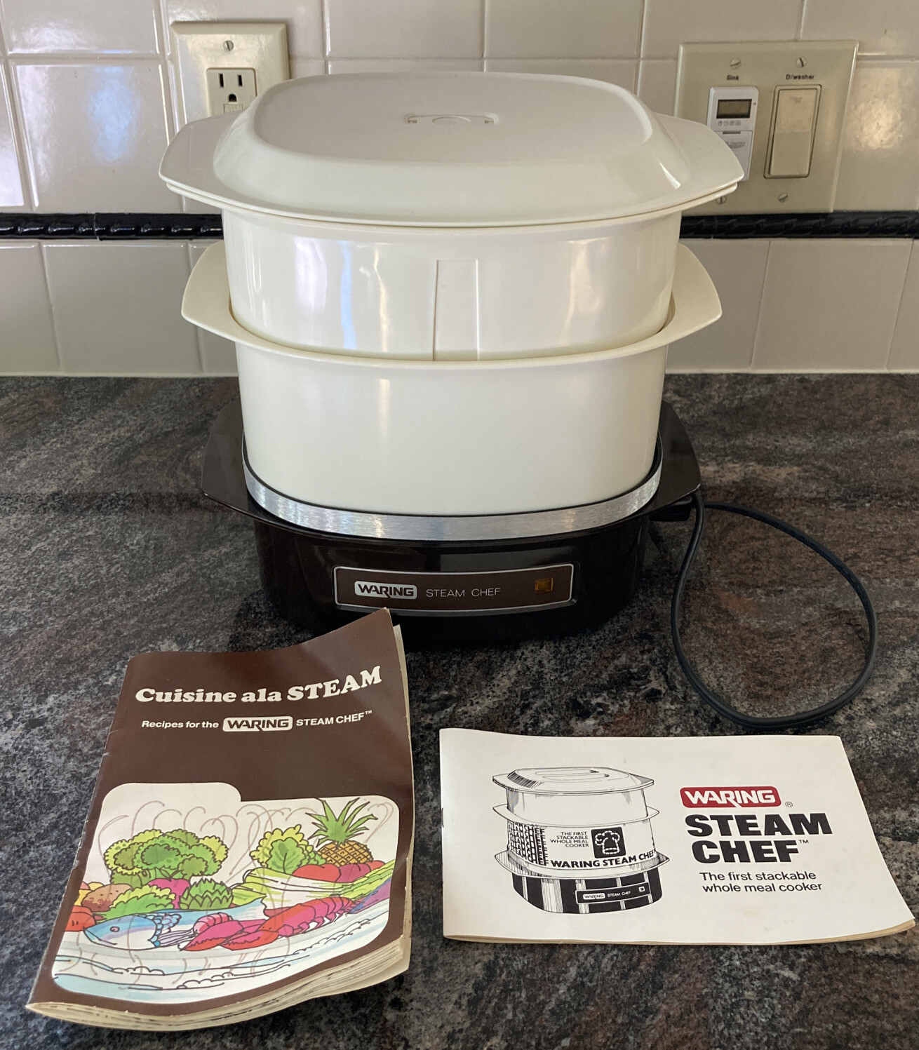 Vintage Waring Steam Chef Stackable Meal Cooker CS510 White Model ...