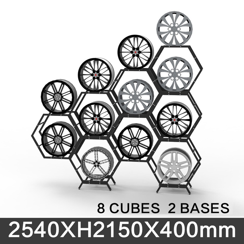 Wheel Display Rack Holds 17"-22" Wheels | 12 Wheels | 9.5" Rim Width ...