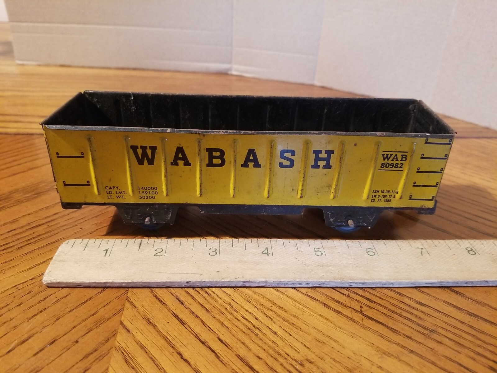 Marx Wabash WAB 80982 Yellow Gondola | Model Train Rail Car Tin Litho ...
