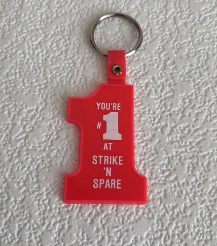 Vintage Keychain STRIKE ‘SPARE LANES Key Ring #1 Fob Bowling Illinois ...