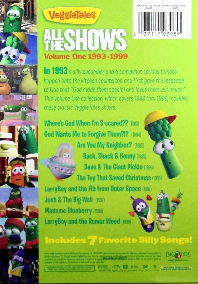 VeggieTales Volume 1 All The Shows 1993-1999 NEW DVD 10 Show Collector ...