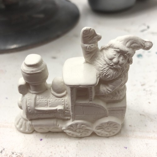 Ceramic Santa On Train Ready To Paint/ Glaze Bisque 2x2.5 In | eBay