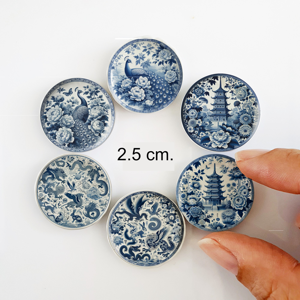 Miniatures Ceramic Delft Blue Plate Chinoiserie Collectors Dollhouse ...