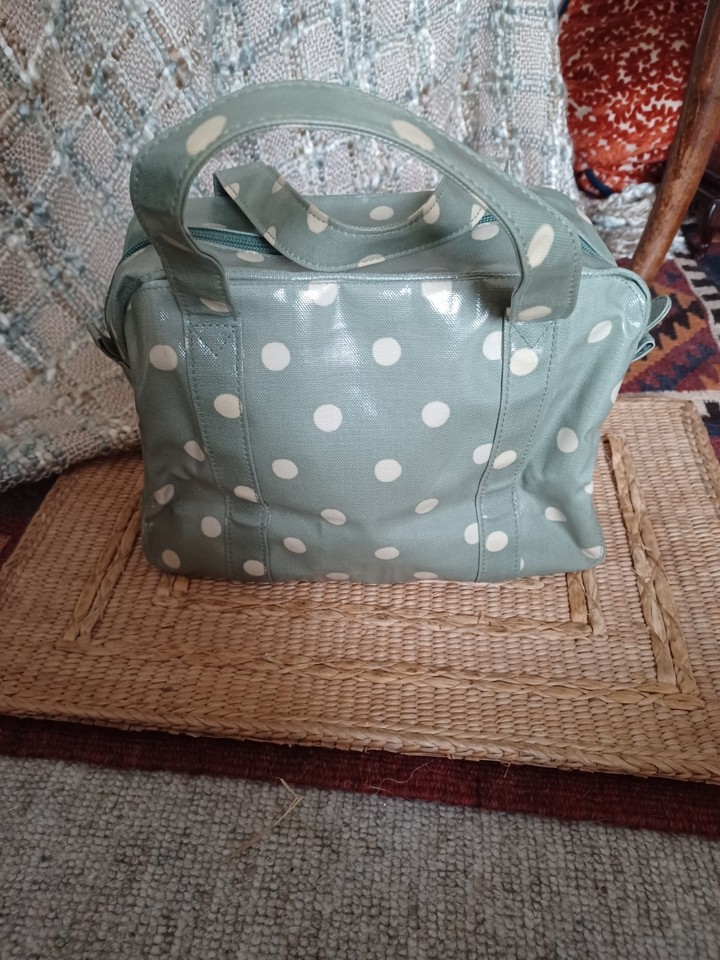 Cath Kidston Oilskin Green Polkadot Bag | eBay UK