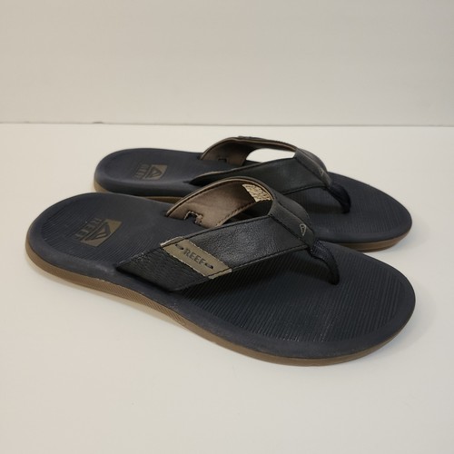 Reef Santa Ana Summer Beach Slide Sandals Flip Flop Navy/Grey Size Mens ...