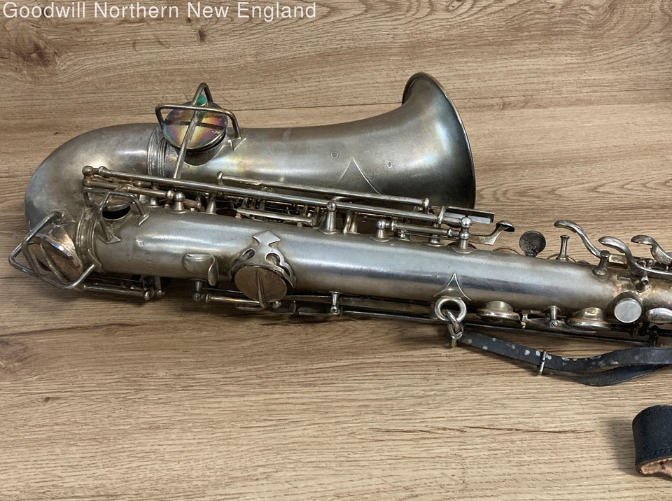 Vintage Frank Holton Silverplate Alto Saxophone Woodwind Instrument ...