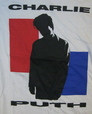 CHARLIE PUTH RED WHITE & BLUE POP SQUARES SILHOUETTE 2019 CONCERT SHIRT ...