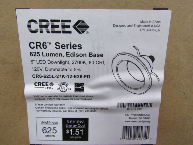 Cree NSB CR6-625L-27K-12-E26-FD Other Lighting Fixtures/Trim ...