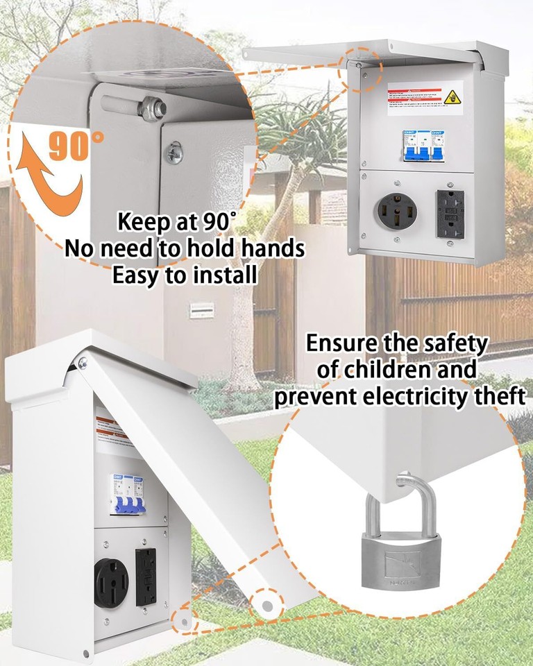 Briidea Rv Power Outlet Panel Hiweld Temporary Power Outlet Panel With ...