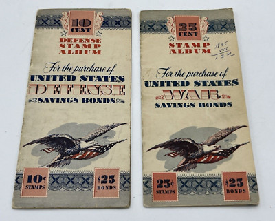 1942 WW2 Savings Bond 10c / 25c Defense Stamp Albums United States with ...