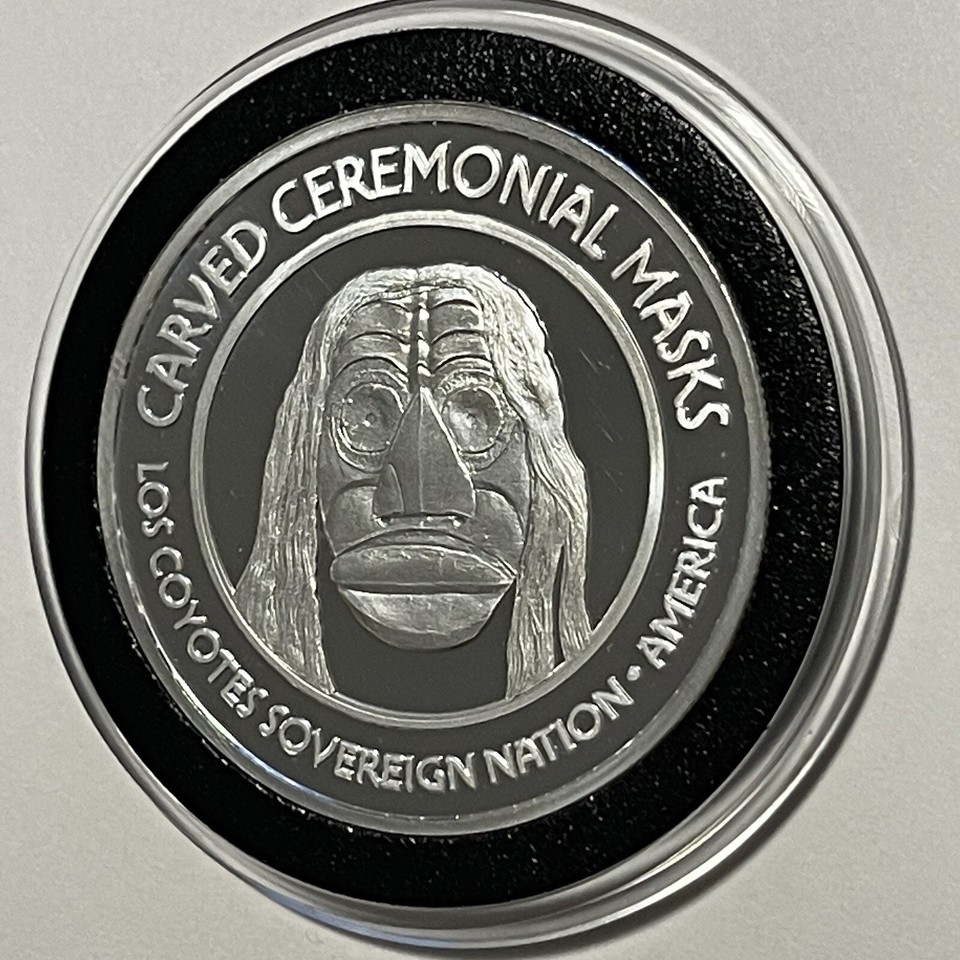Mohawk Indian Ceremonial Masks Los Coyotes Coin 1 Troy Oz .999 Fine ...