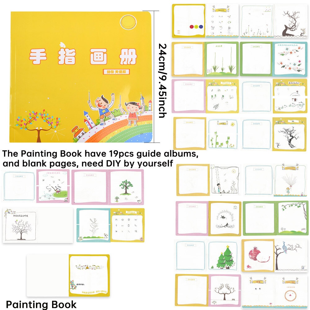 Educational Tool Stamps Finger Drawing Inkpad Paint Mud Finger Painting ...