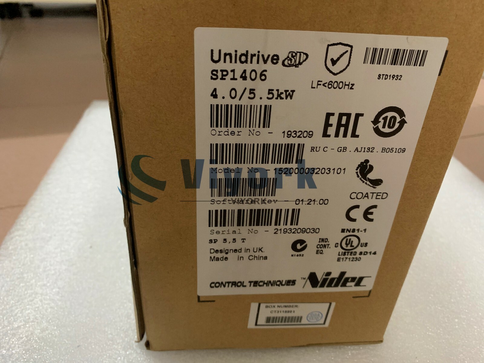 NIDEC CORP CONTROL TECHNIQUES SP1406 INVERTER DRIVE 380VAC-480VAC 5.5KW ...