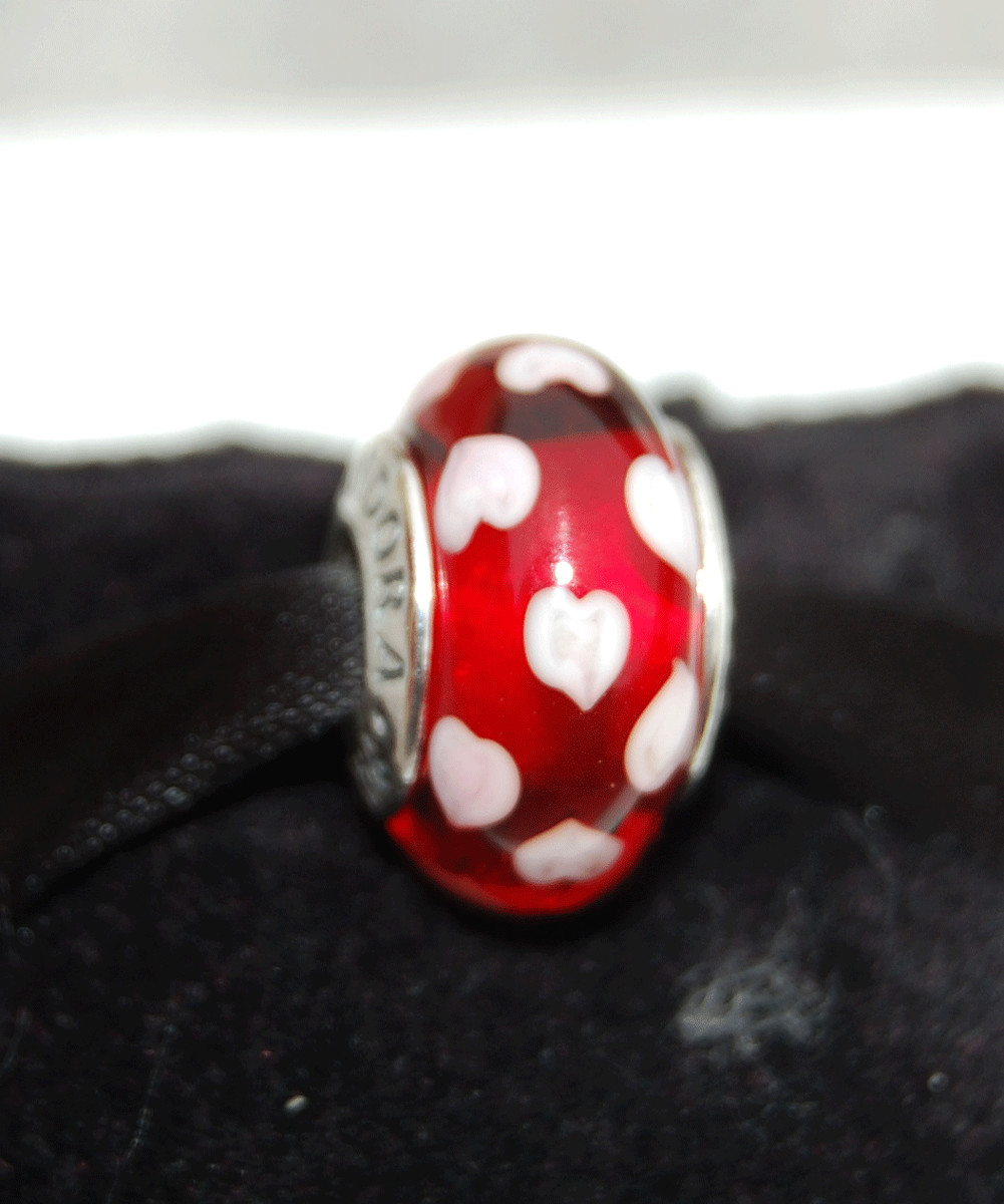 Retired Pandora Murano Heart Beads