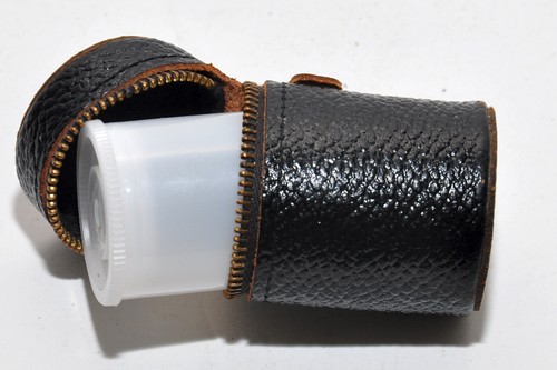 Vintage Black Leather 35mm Film Roll Canisters Case | eBay