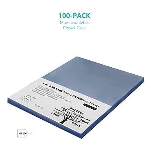 100 Pack Clear Pvc Binding Presentation Covers 10 Mil Report Cover For ...