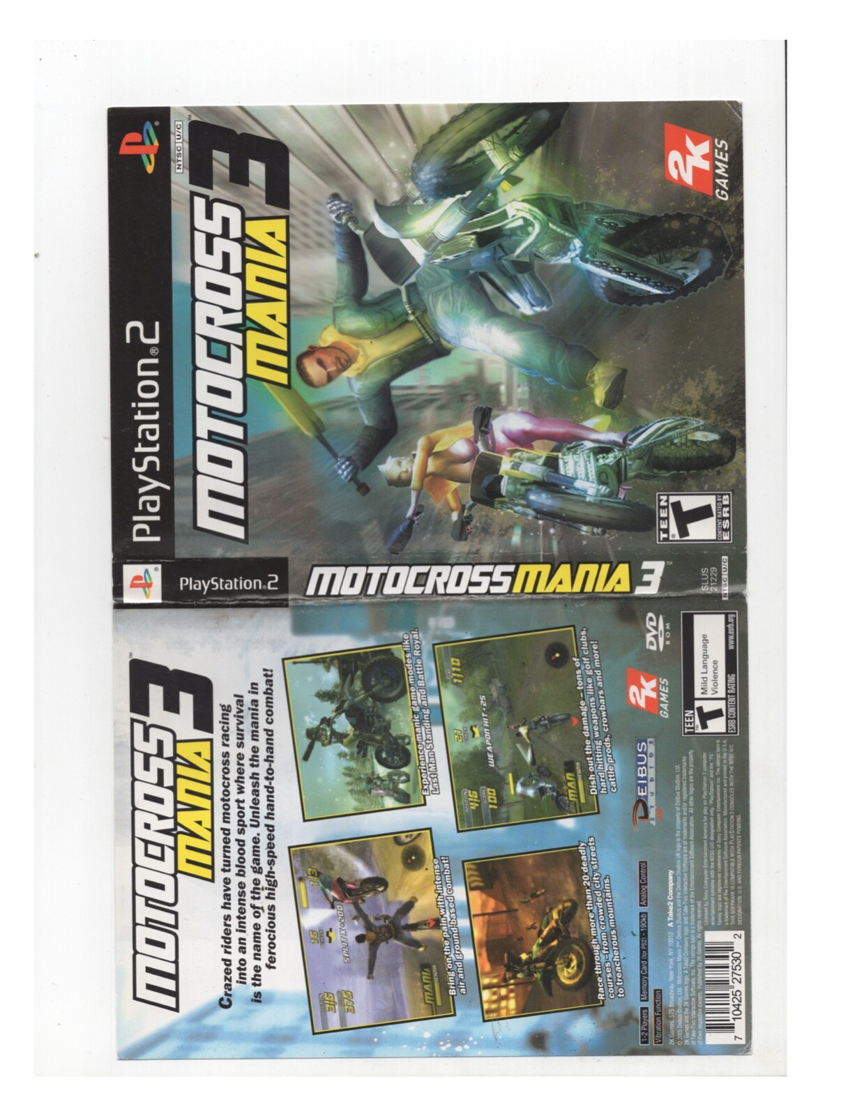 Motocross Mania 3 PS2 ARTWORK ONLY NO TRACKING Authentic | eBay