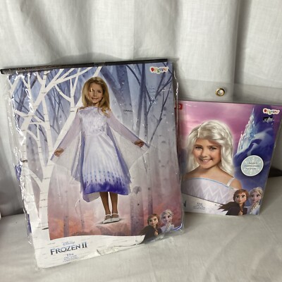 Disney Frozen 2 Elsa Snow Queen Girls Halloween Costume with Wig Dress ...