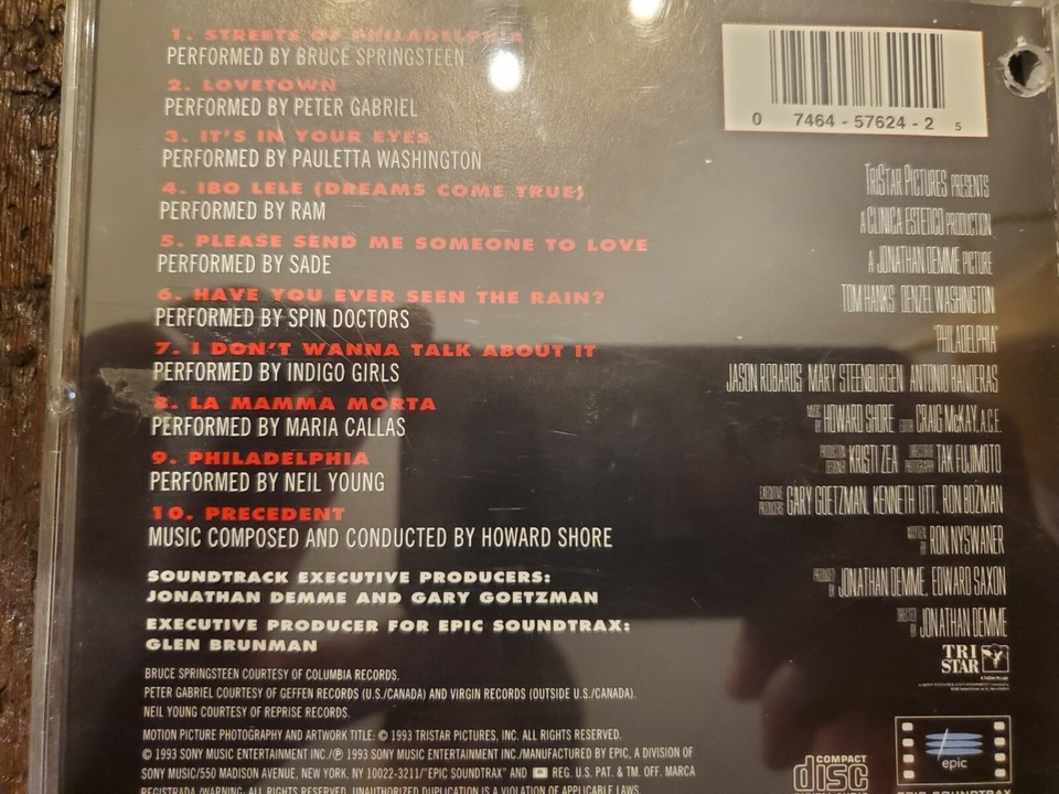 Philadelphia [Original Soundtrack] by Original Soundtrack (CD, Jan-1994 ...
