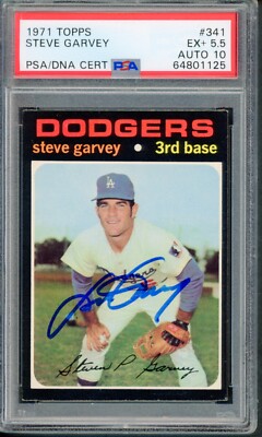 Steve Garvey 1971 Topps #341 Signed Rookie RC PSA DNA 5.5 Auto 10 | eBay