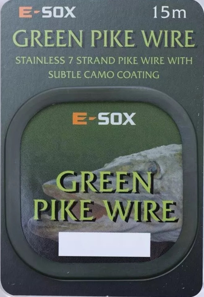 Drennan E-Sox Pike Wire - Soft Strand - Super Trace - 7 Strand - Green ...