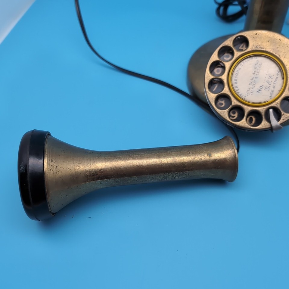 TRUE ANTIQUE GEC Candlestick Telephone Phone BRASS RARE AS IS | eBay