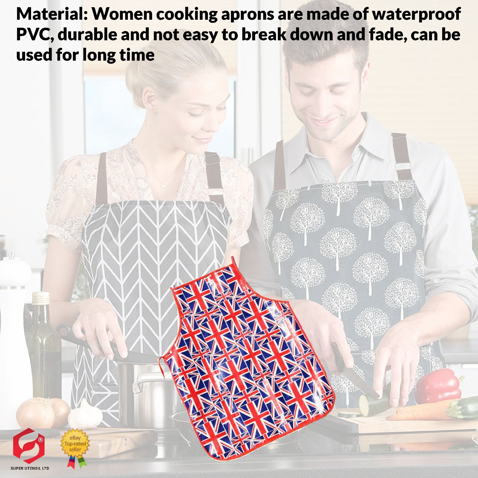 Waterproof Vintage PVC Apron Kitchen Cook Garden Butcher Cleaning ...